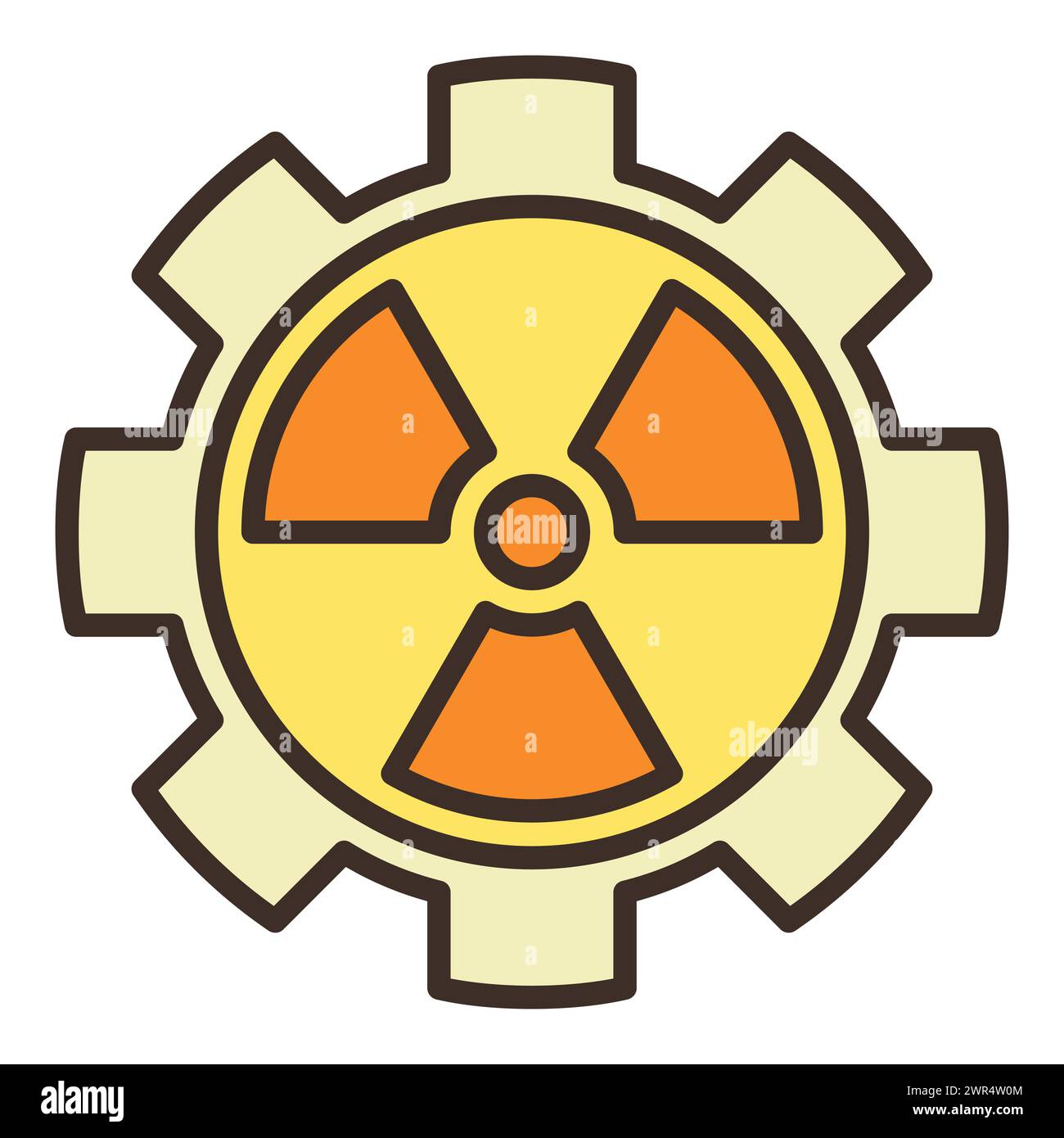 Radiation and Cog Wheel vector concept colored icon or design element ...