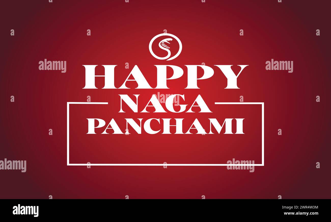 Happy Naga Panchami Stylish Text illustration design Stock Vector Image ...