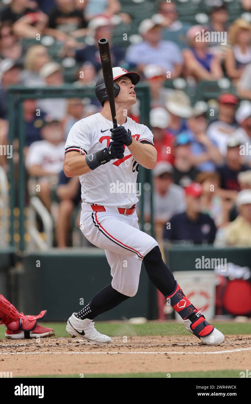 Fort Myers, FL: Minnesota Twins right fielder Max Kepler (26) flies out ...