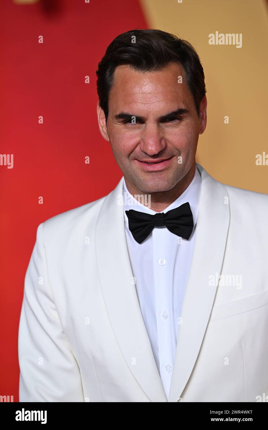 Roger Federer attending the Vanity Fair Oscar Party held at the Wallis ...