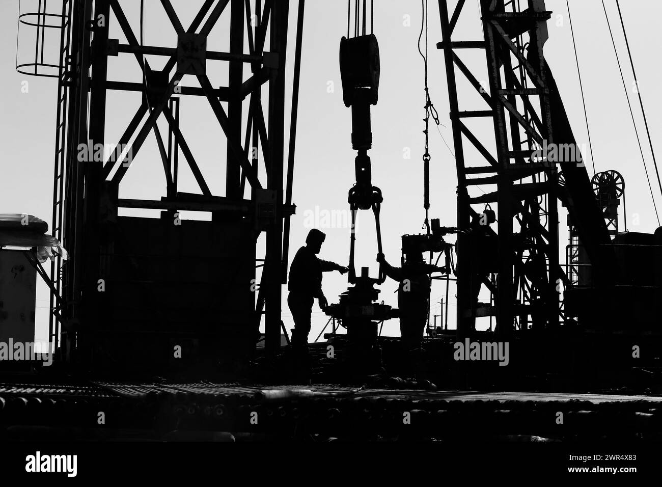 drilling exploration, the oil workers are working Stock Photo - Alamy