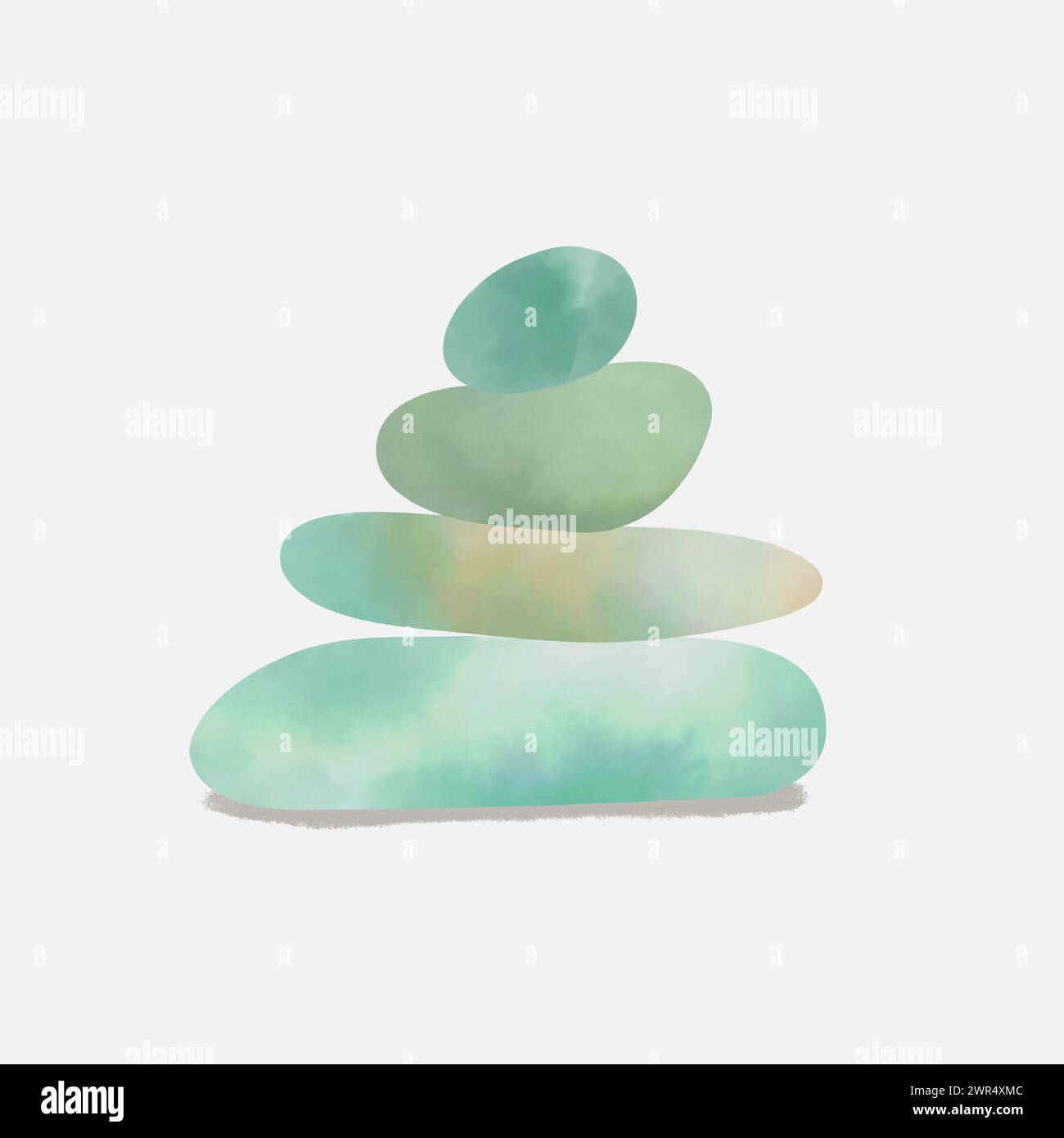 Zen stones, creative geometric shape pebble pyramid isolated on white ...