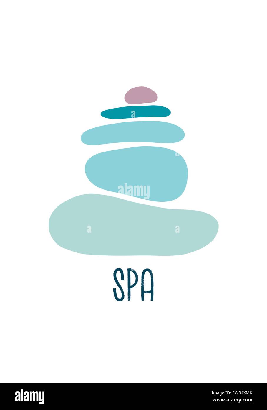 Zen stones, creative geometric shape pebble pyramid isolated on white ...