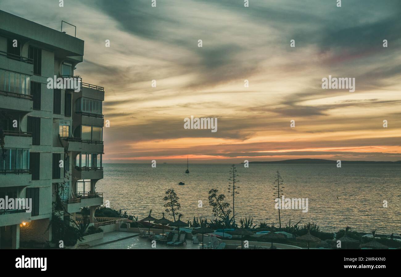 Coastal Haven: Aerial View of a Seaside City Stock Photo - Alamy