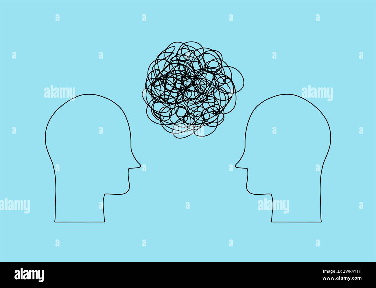 Head Sign With Doodle Line Problem Resolve Control Understand Question Mental Problem Solving