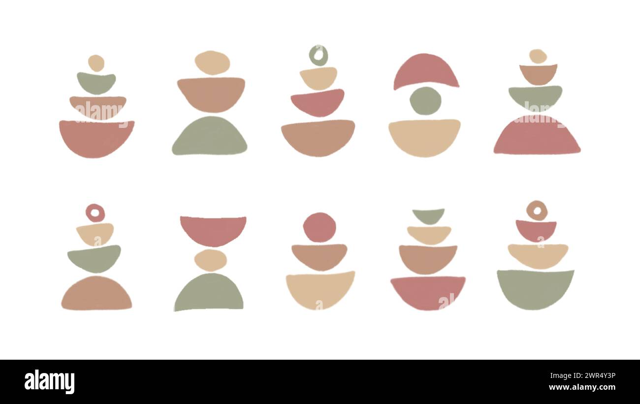 Focus, pause, moment poster set. Collection of motivational drawings ...