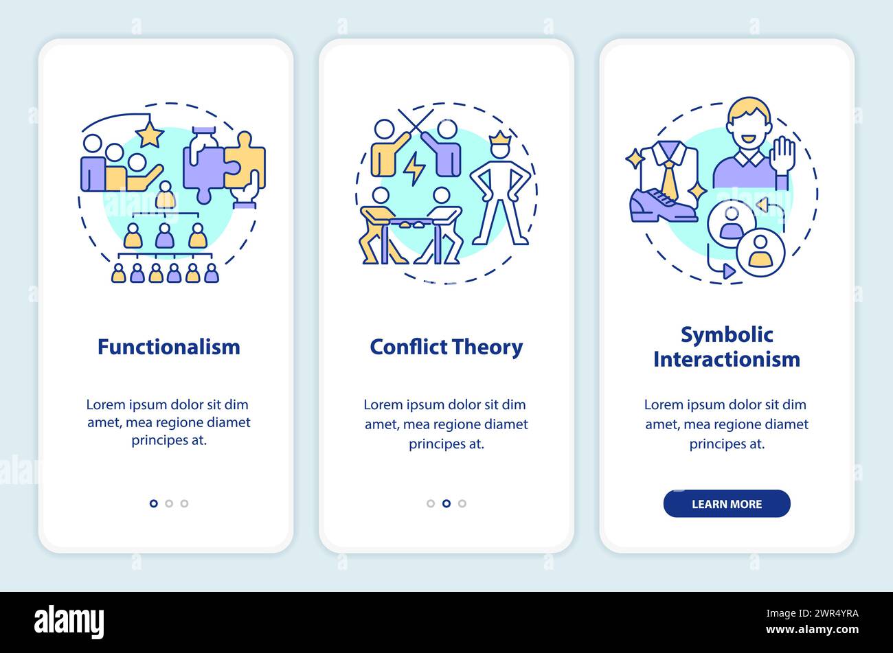 Theories of social stratification onboarding mobile app screen Stock Vector Image & Art - Alamy