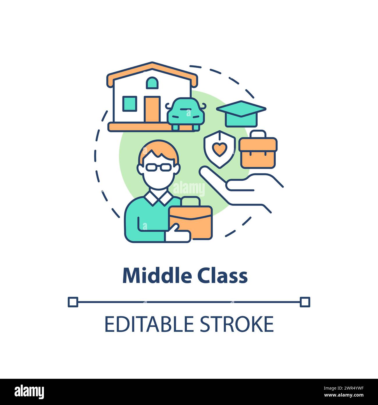 Middle Class Multi Color Concept Icon Stock Vector Image And Art Alamy