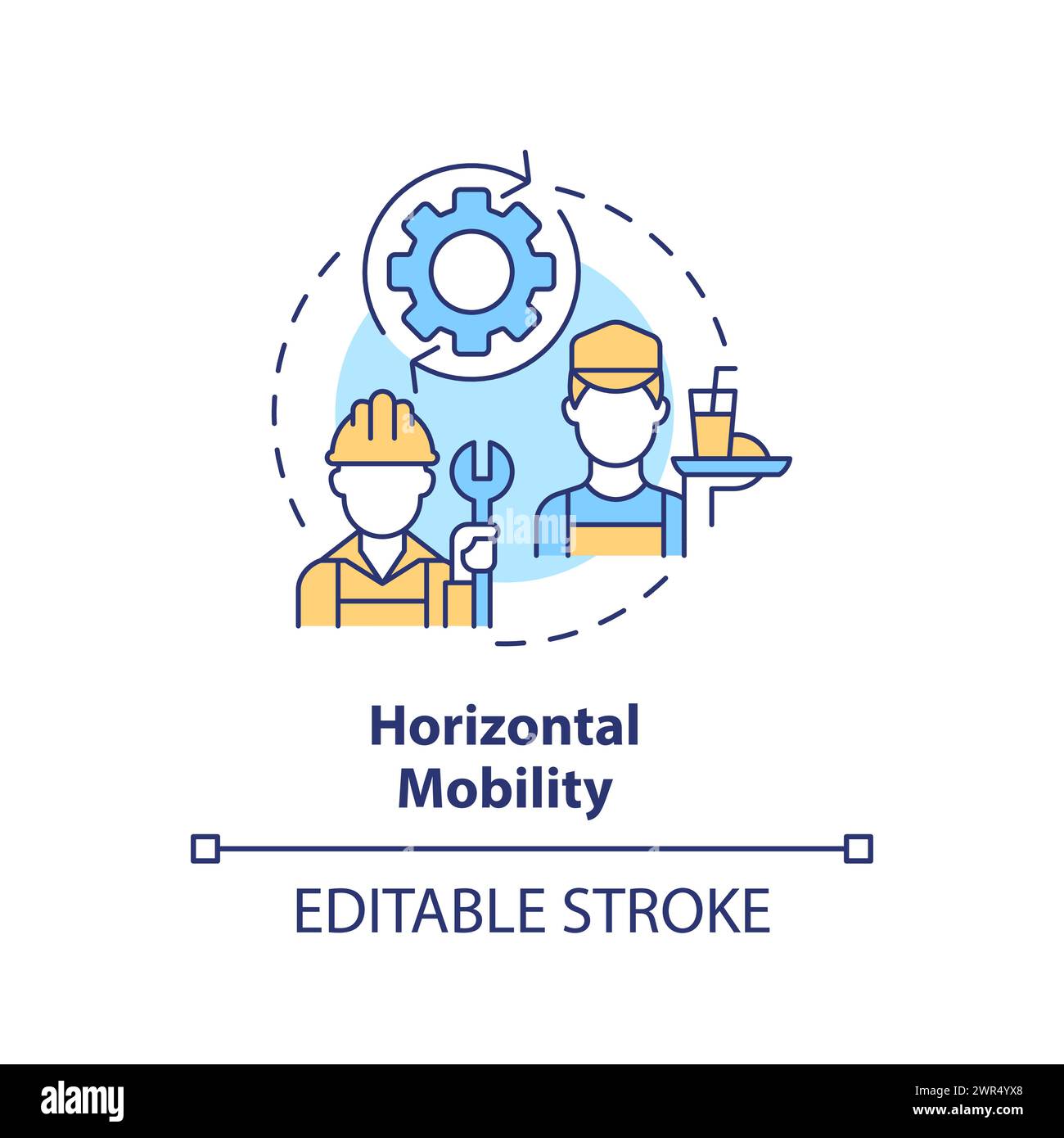 Horizontal mobility multi color concept icon Stock Vector Image & Art ...