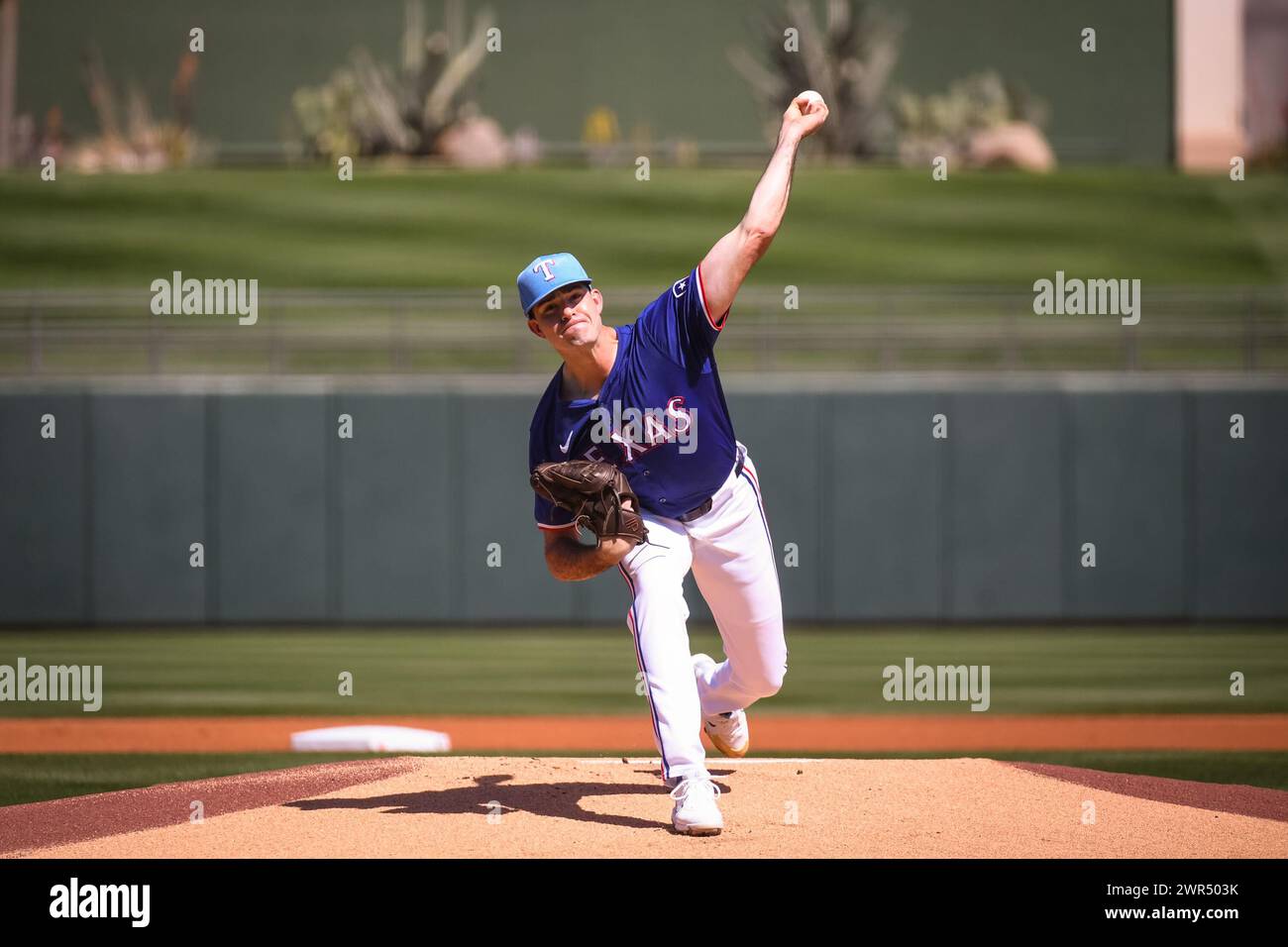 Texas Rangers starting pitcher Cody Bradford (61) throws against the ...