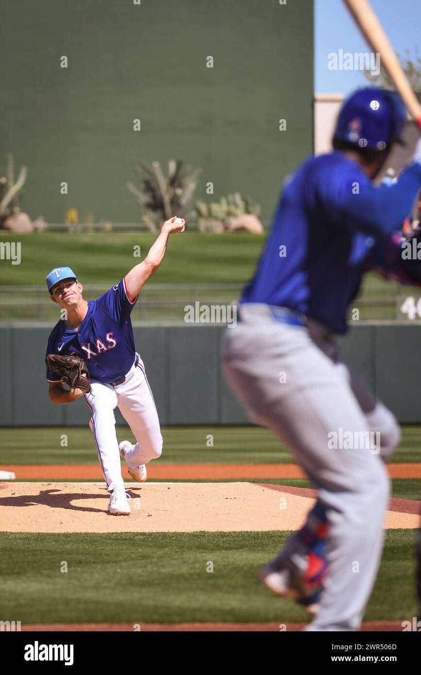 Texas Rangers starting pitcher Cody Bradford (61) throws against the ...