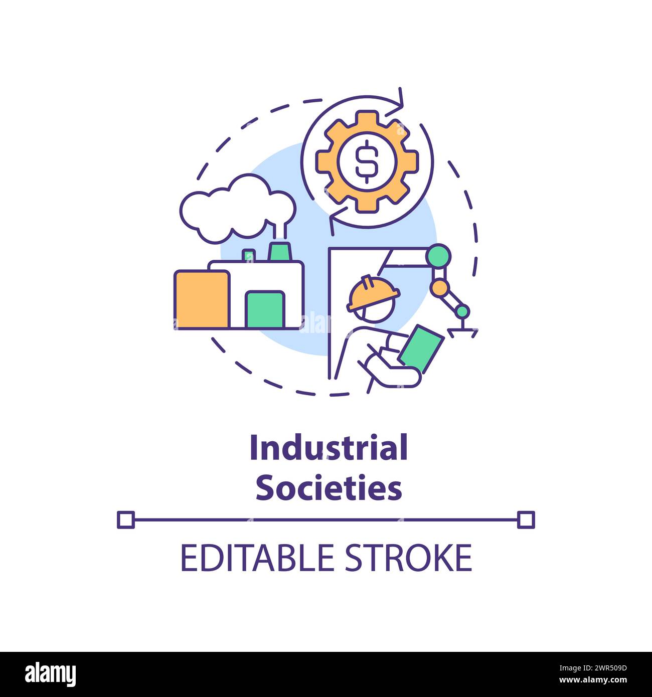 Industrial societies multi color concept icon Stock Vector Image & Art - Alamy