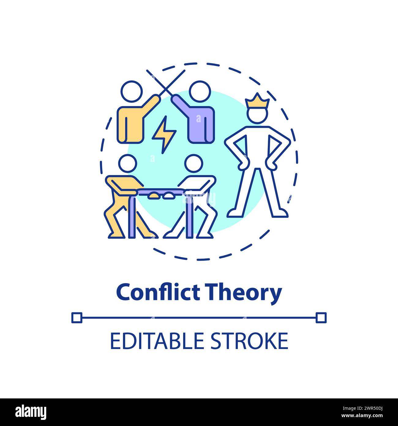 Conflict theory multi color concept icon Stock Vector Image & Art - Alamy