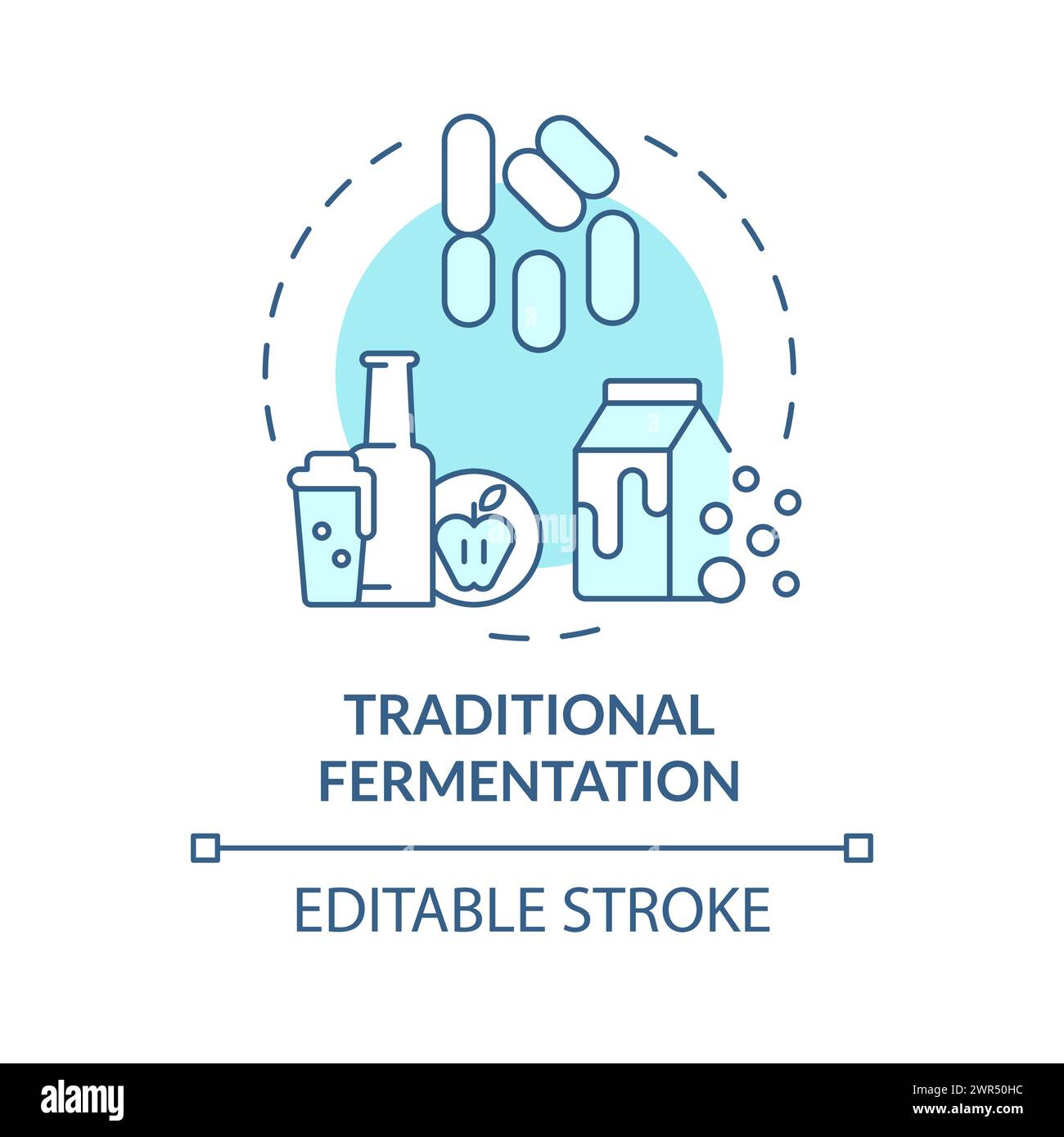 Traditional fermentation soft blue concept icon Stock Vector Image ...