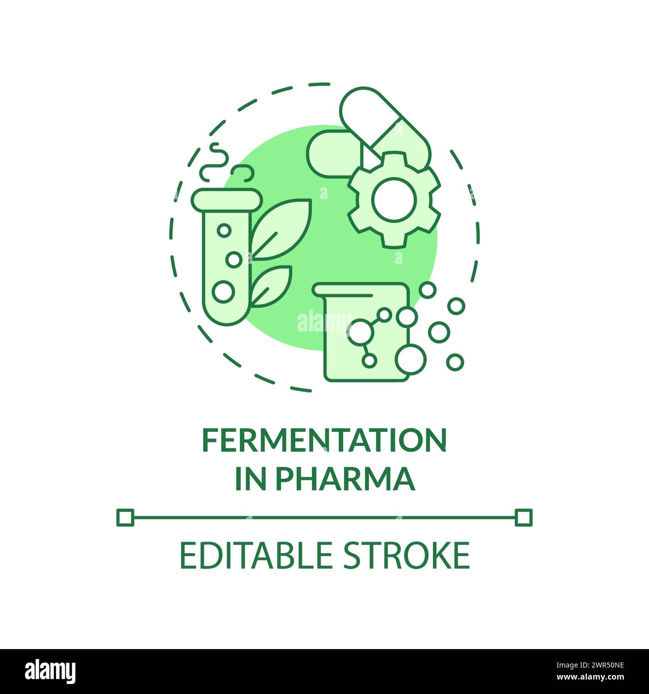 Fermentation in pharma green concept icon Stock Vector Image & Art - Alamy