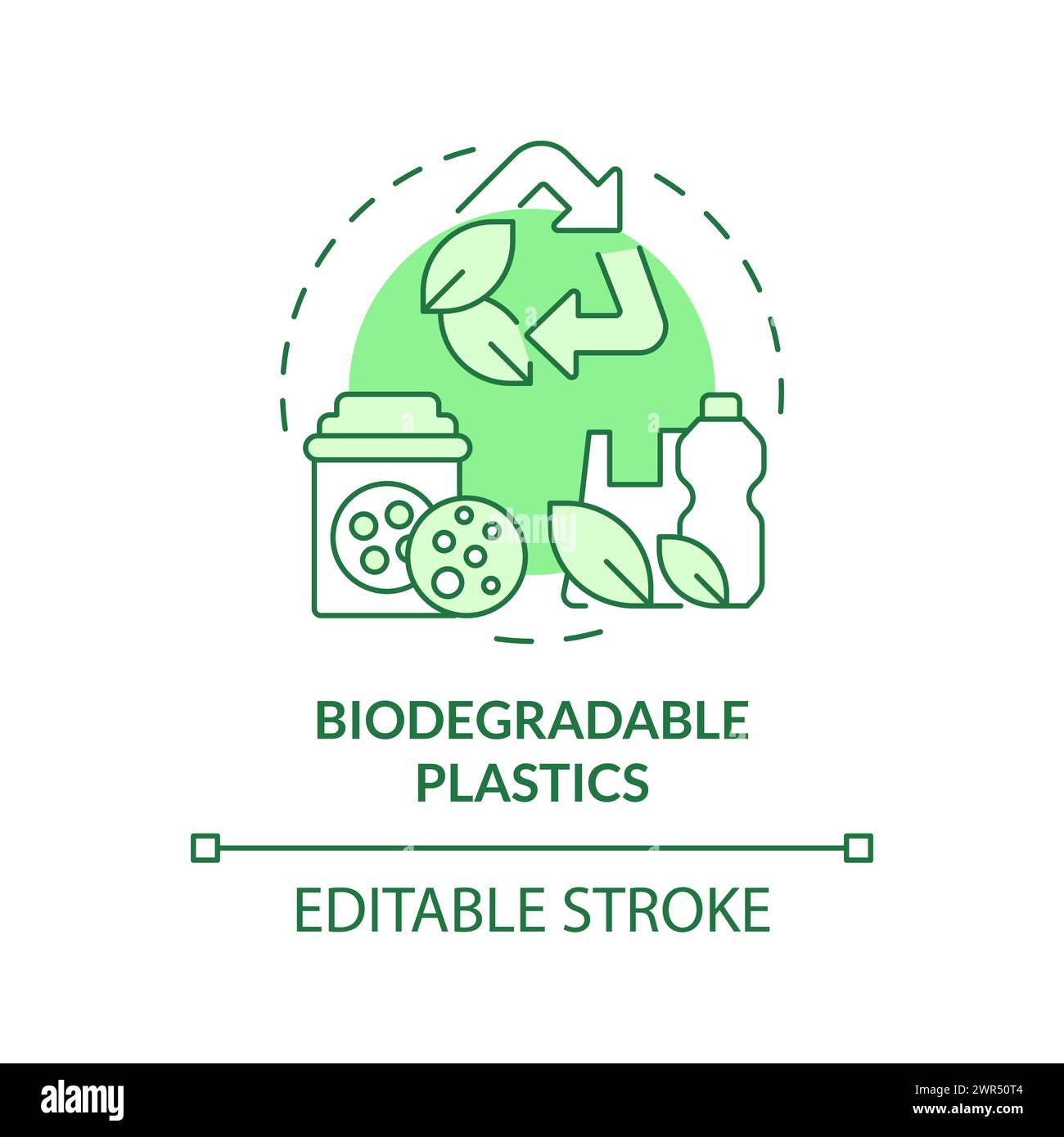 Biodegradable plastics green concept icon Stock Vector Image & Art - Alamy
