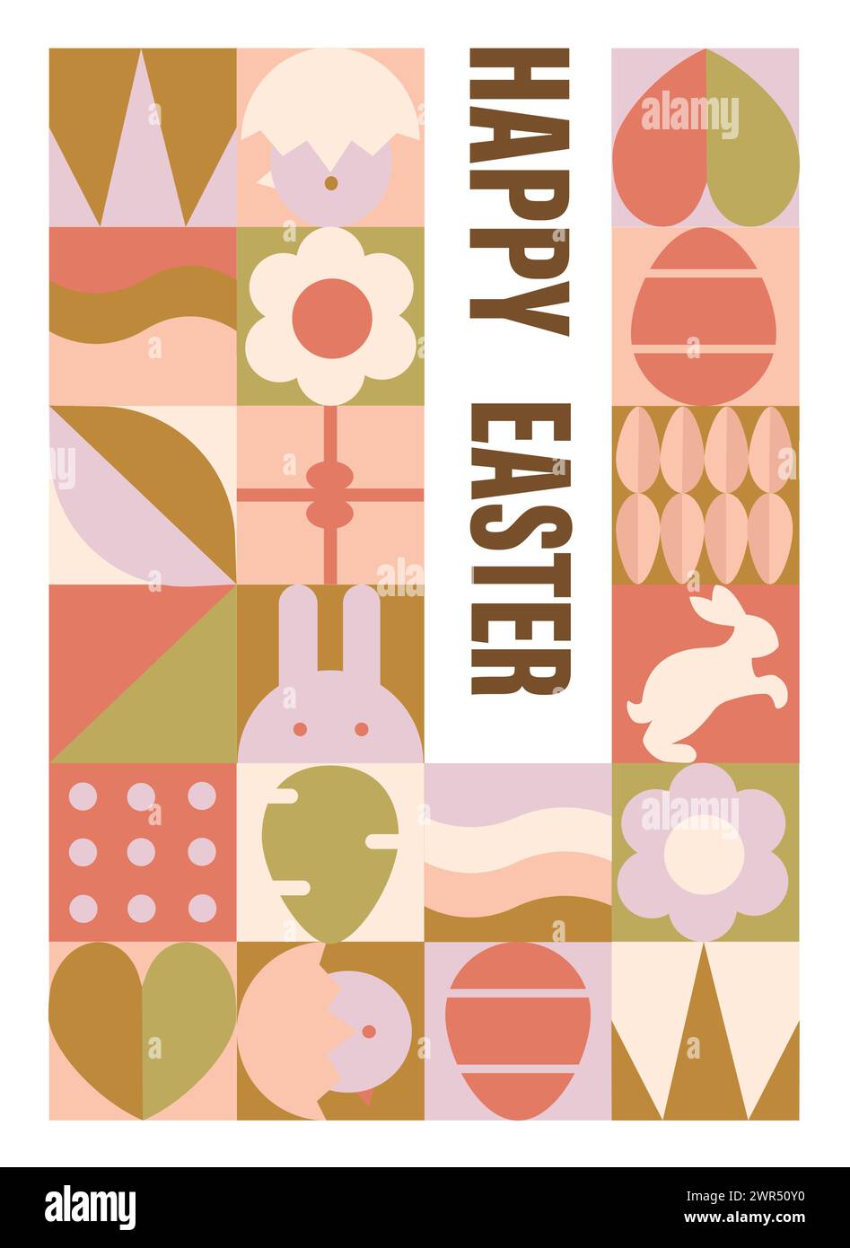 Happy Easter. Patterns. Modern geometric abstract style. Perfect for a ...