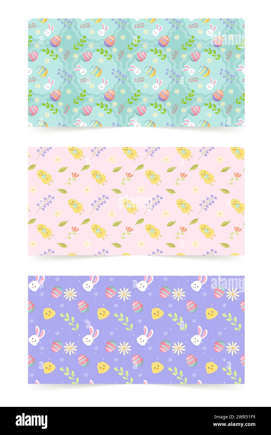 easter seamless patterns. Spring pattern for banners, posters, cover ...