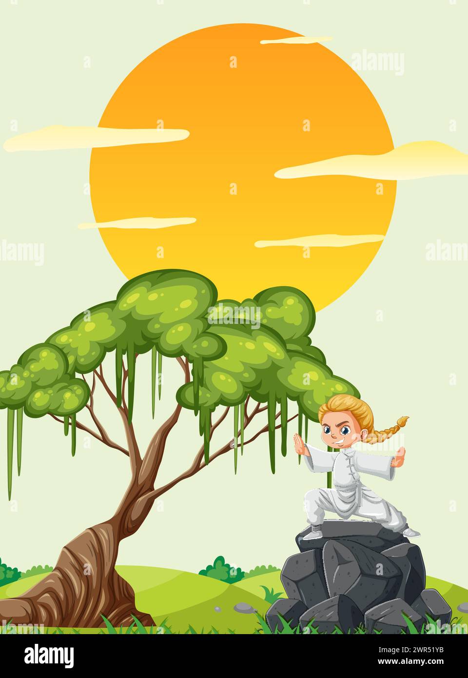Rest under tree Stock Vector Images - Alamy