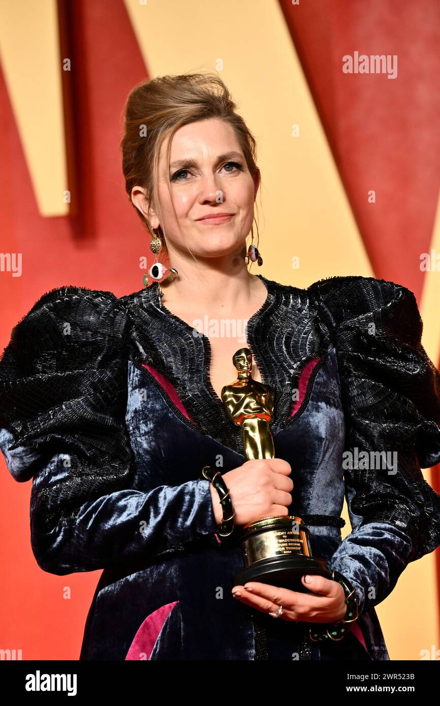 Holly Waddington arrives at the Vanity Fair Oscar Party on Sunday ...