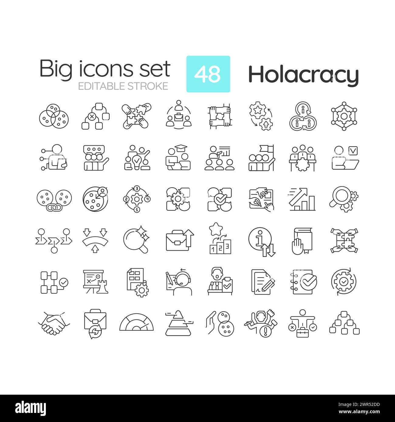 Holacracy structure linear icons set Stock Vector Image & Art - Alamy