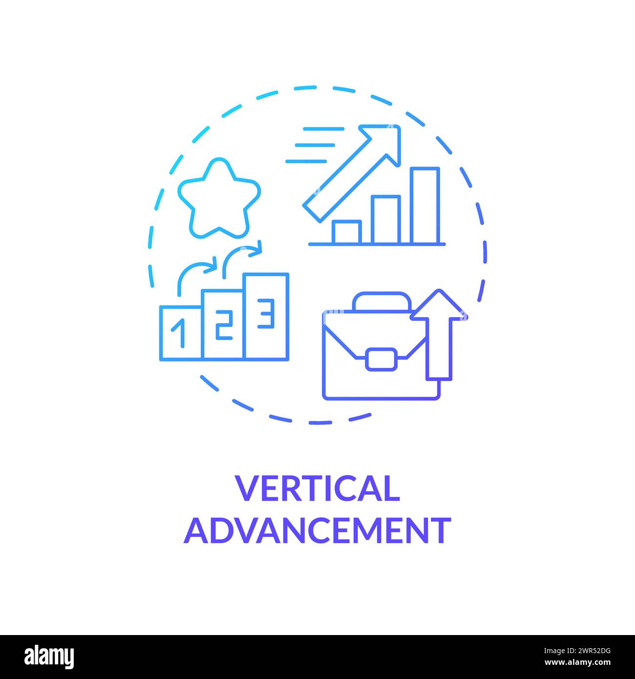 Vertical advancement blue gradient concept icon Stock Vector Image ...