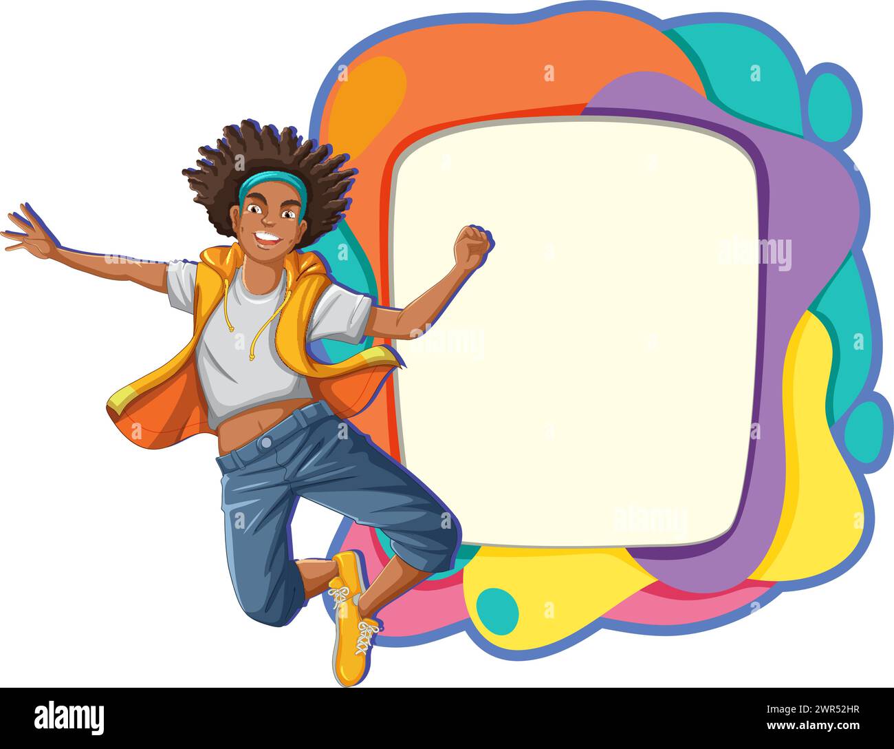Jumping motion animation illustration happy hi-res stock photography ...