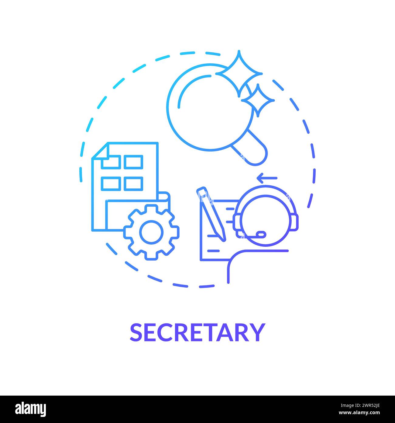 Secretary blue gradient concept icon Stock Vector Image & Art - Alamy