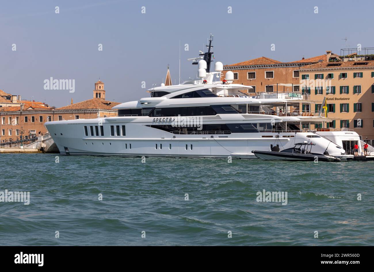 Venice, Italy - Sept 6, 2022: Moored in Venice Spectre is a 69 meter ...