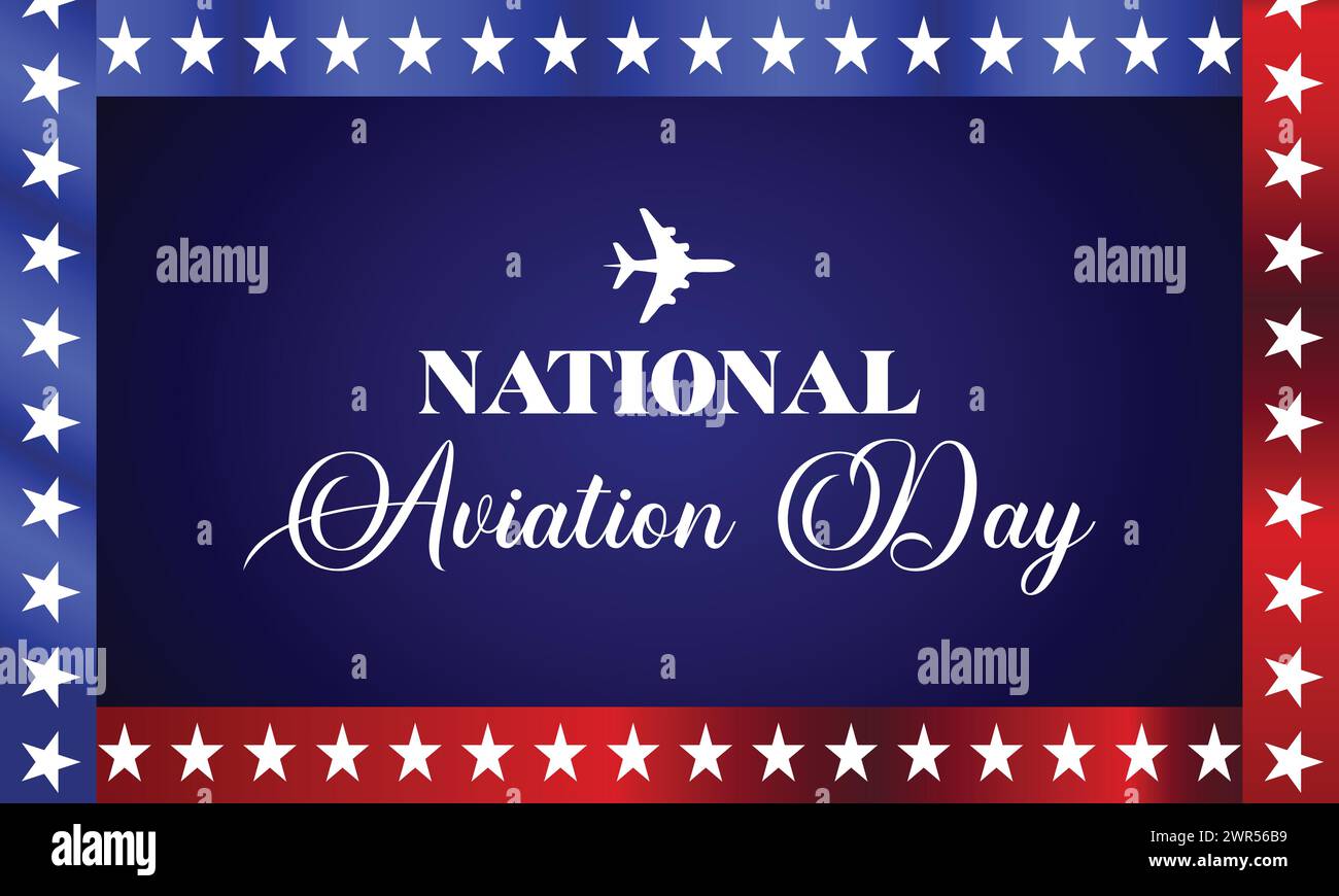 National Aviation Day stylish text with usa flag illustration design ...
