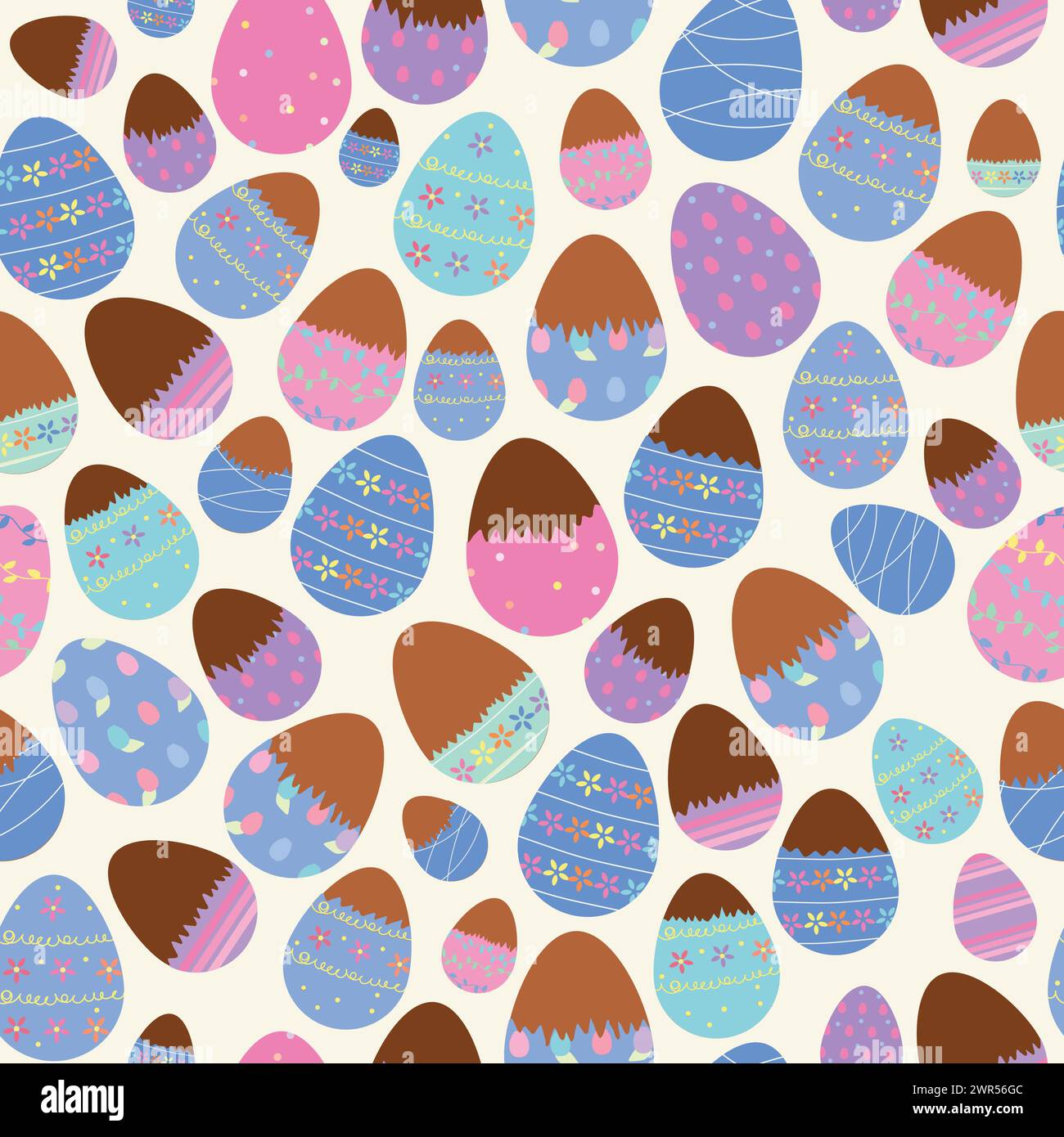 Repeat pattern with delicious chocolate easter eggs vector artwork ...