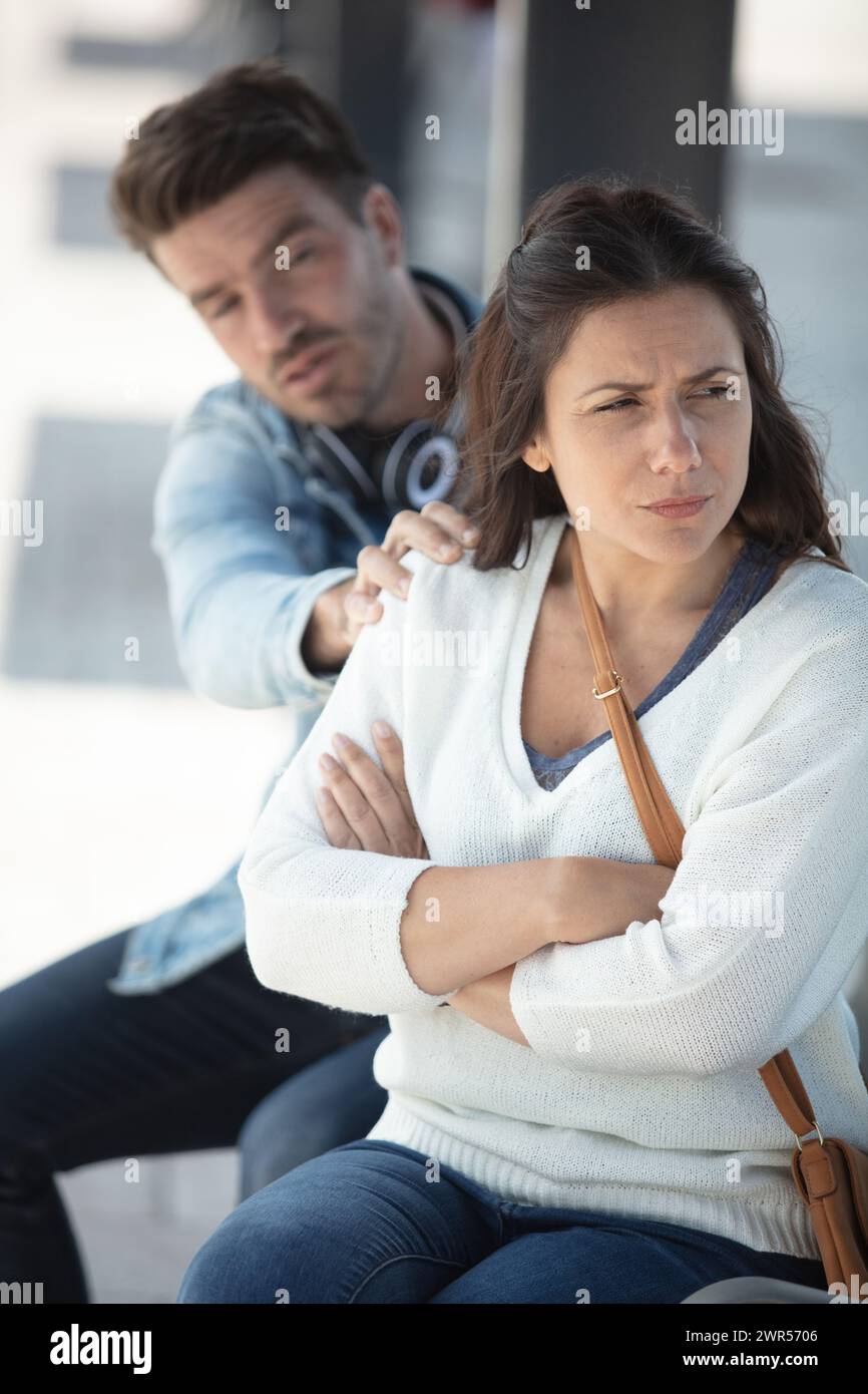 young couple arguing in the street relationship problems Stock Photo ...