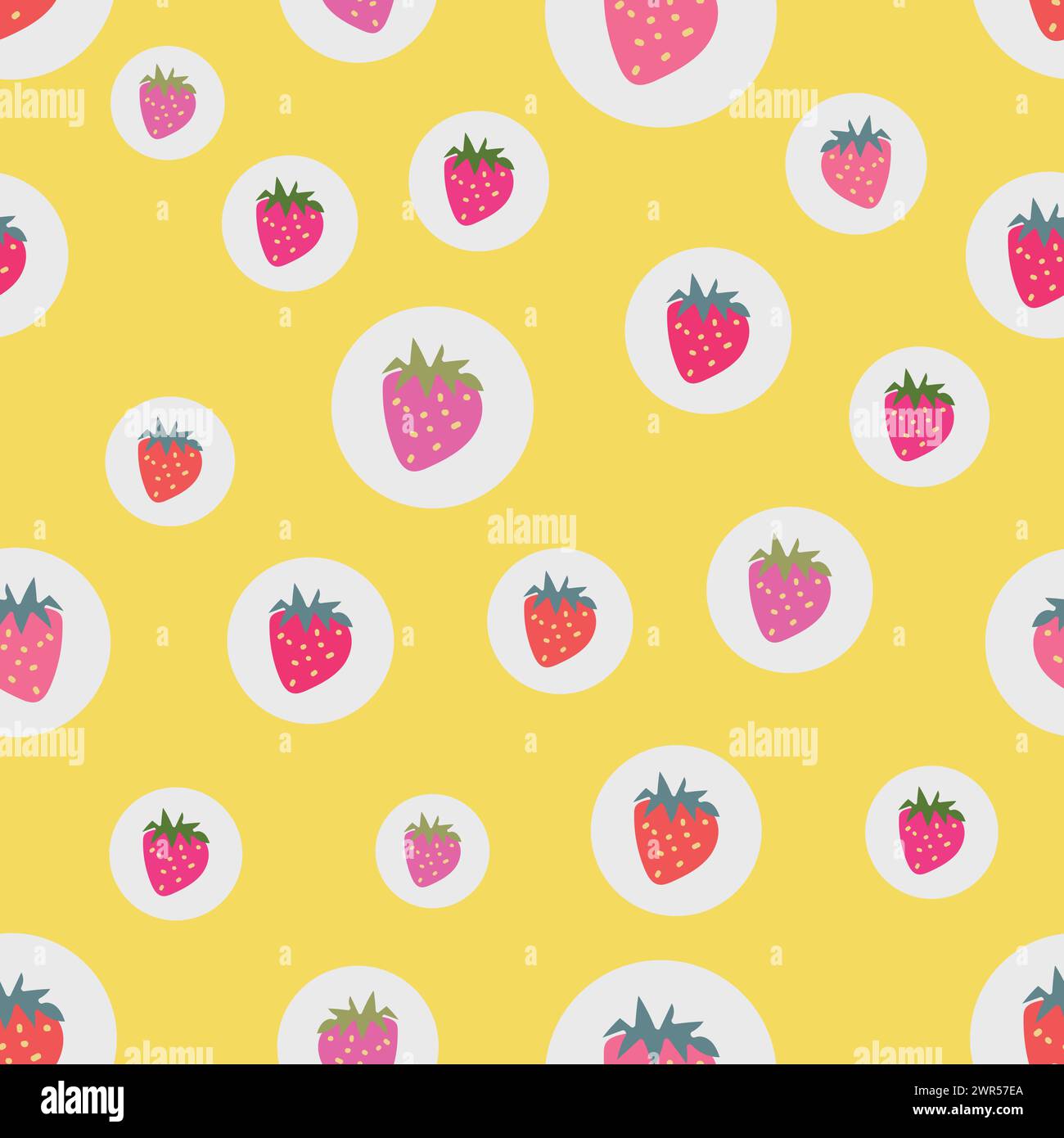 vector hand drawn strawberries seamless pattern perfect for wrapping ...