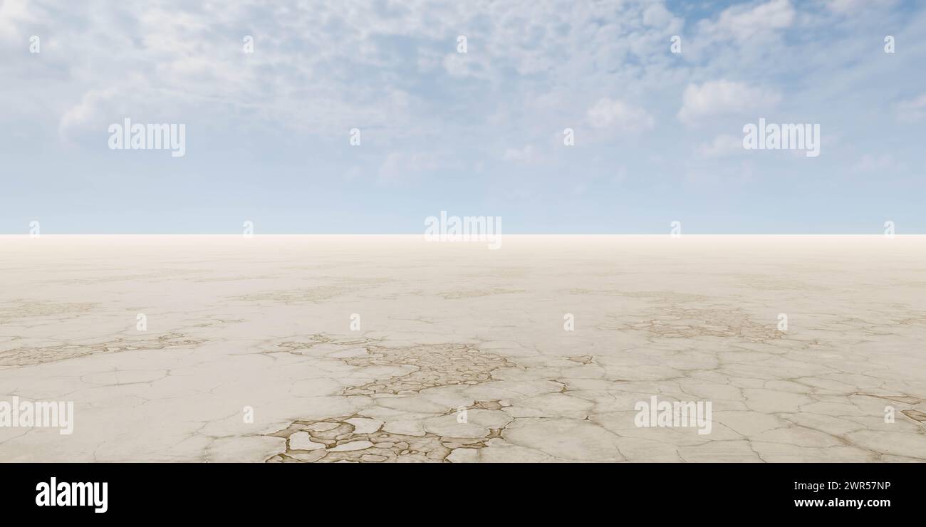 Endless plains under blue sky 3d render illustration Stock Photo - Alamy