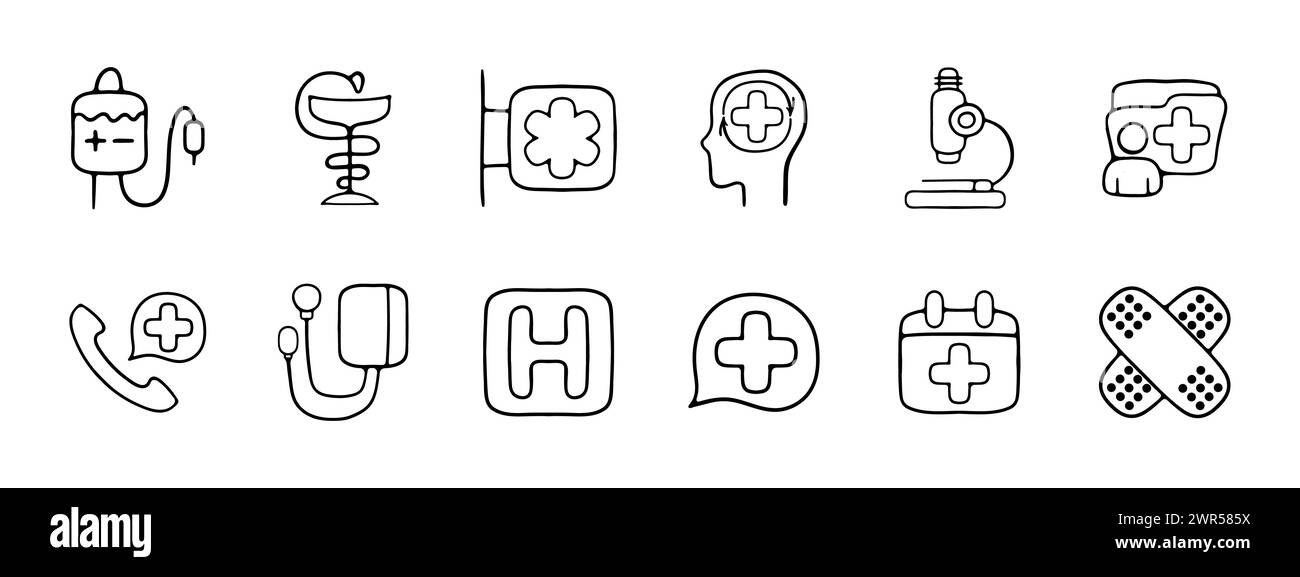 Medicine set icon. IV, pharmacy, healthy thinking, microscope ...