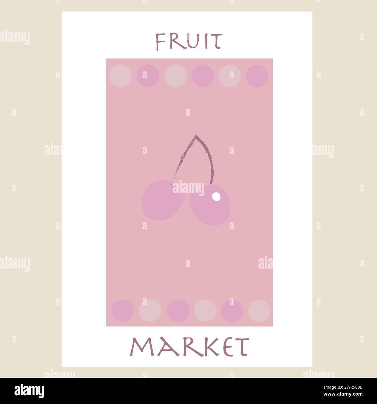 Fruit Market Cherry illustration print design poster Stock Vector Image ...