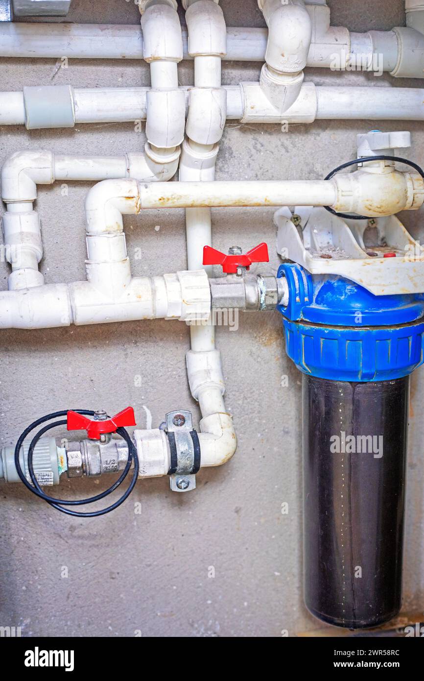 contaminated filter for drinking water in the house. System for ...