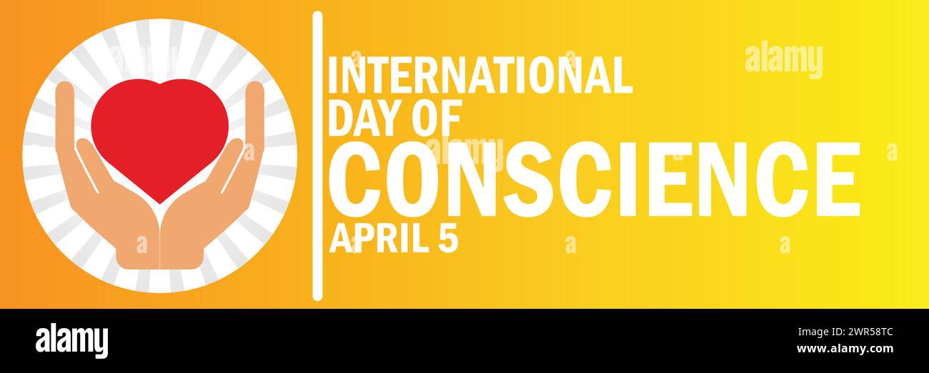 International day of Conscience. Suitable for greeting card, poster and ...