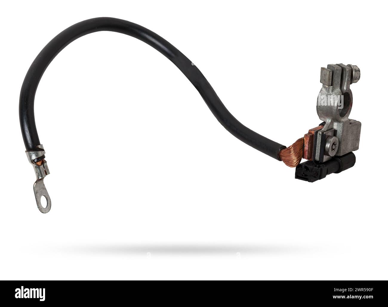 Automotive wiring harness with negative battery terminal and squib for ...