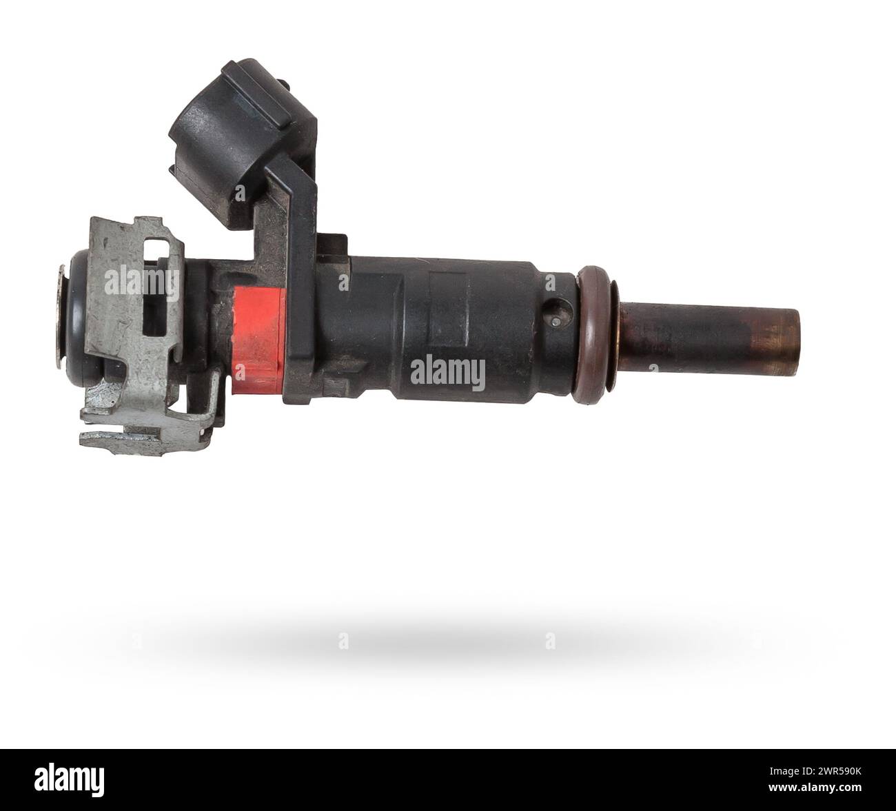 Close-up on a car fuel injector for supplying gasoline to cylinder ...