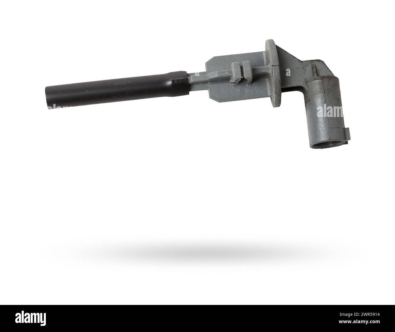 The coolant level sensor is black on a white background with metal ...