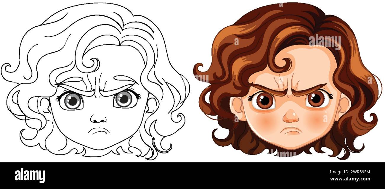 Vector illustration of a cartoon character looking angry Stock Vector ...