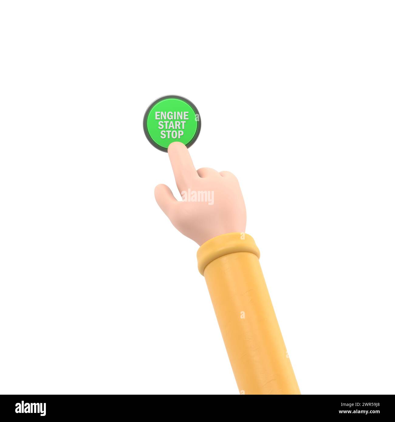 Engine starting and stopping system. Engine start. The person presses ...