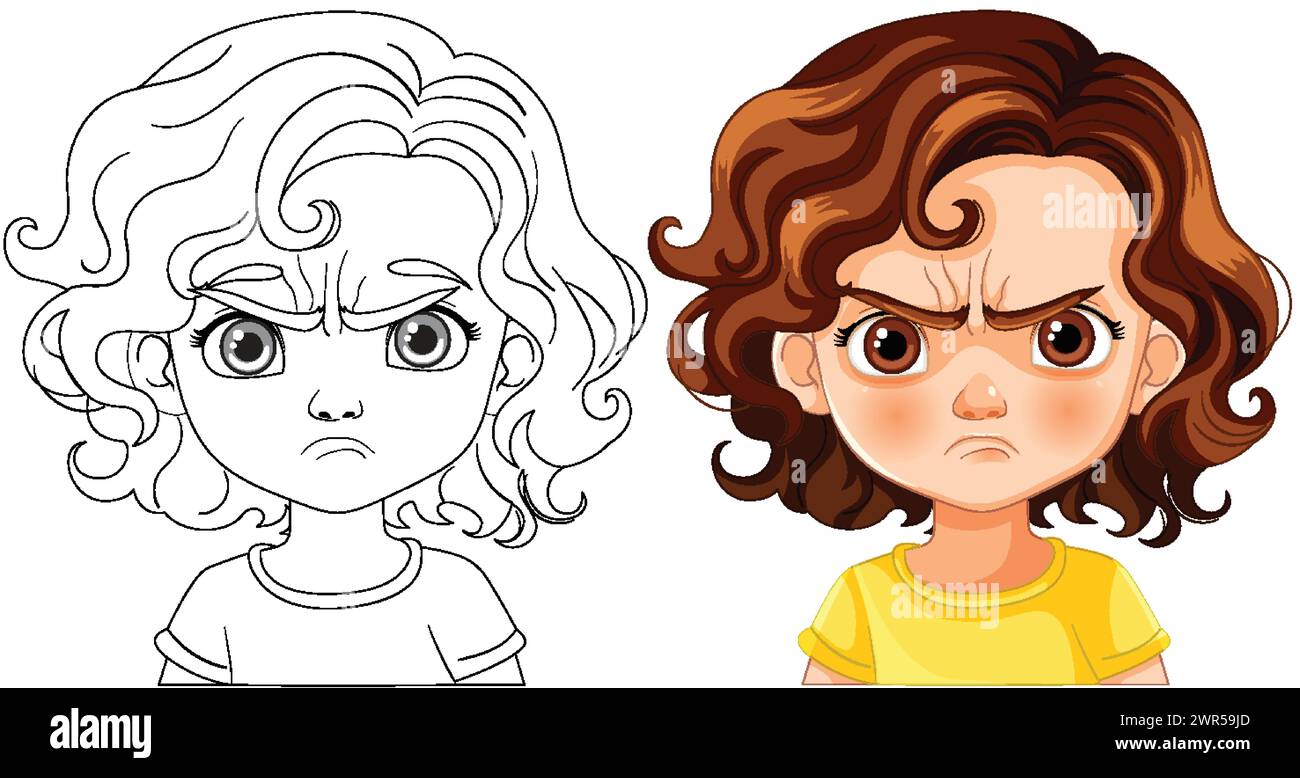 Scowl expression Stock Vector Images - Alamy