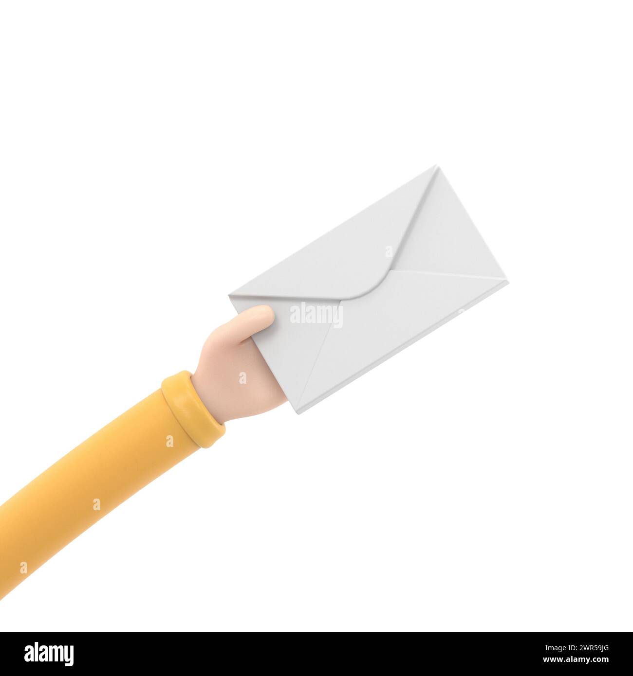 Envelope holding in the hand. Email message concept, sending. Postman ...