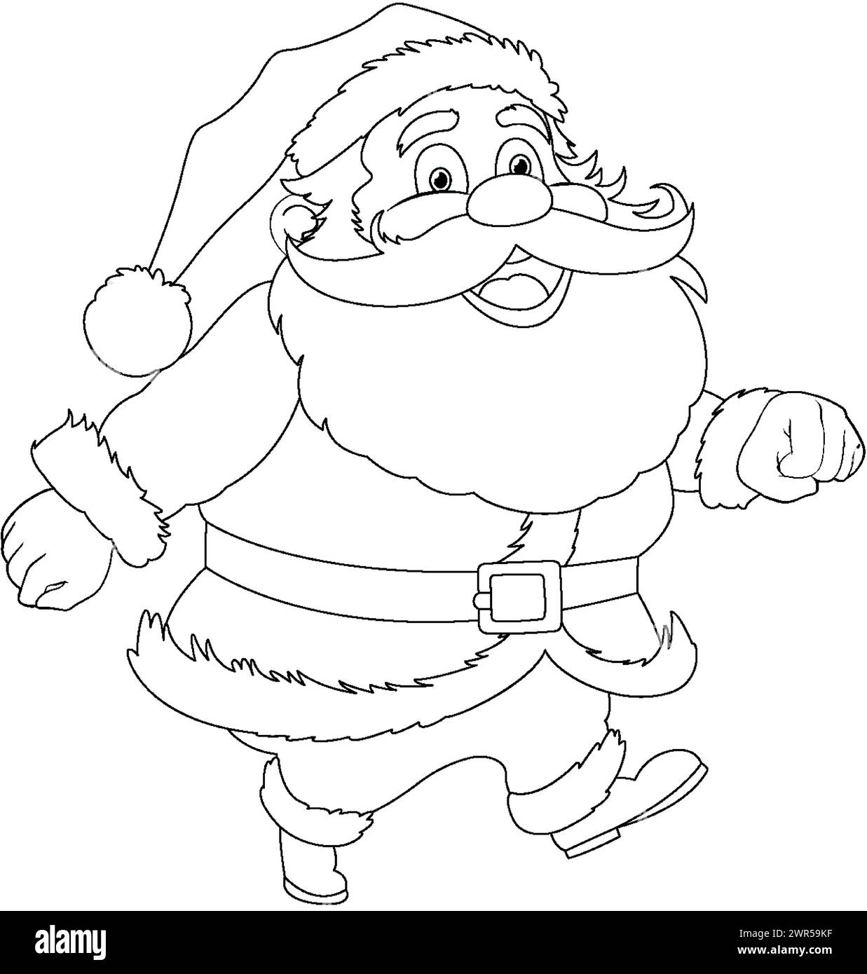 Black and white drawing of Santa Claus smiling Stock Vector Image & Art ...
