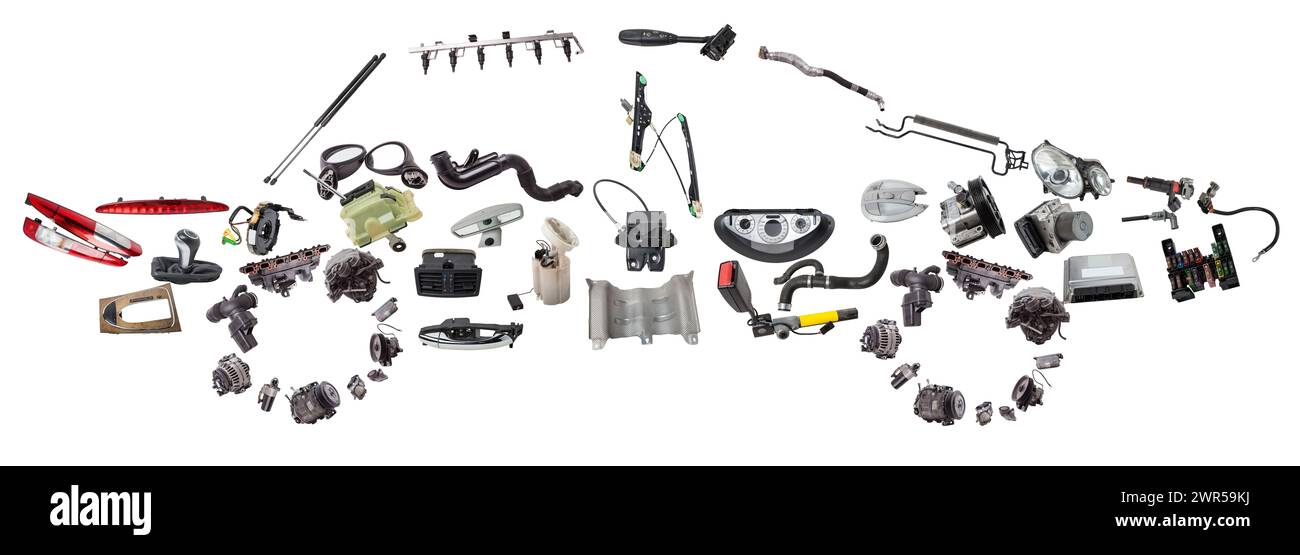 A passenger car assembled from new auto parts for an aftermarket store ...