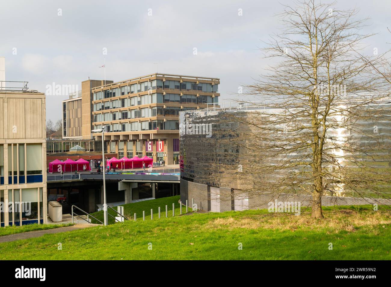 Modern buildings on campus University of Essex, Colchester, Essex ...