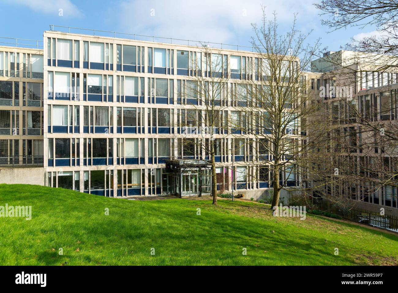 Modern architecture on campus of University of Essex, Colchester, Essex ...