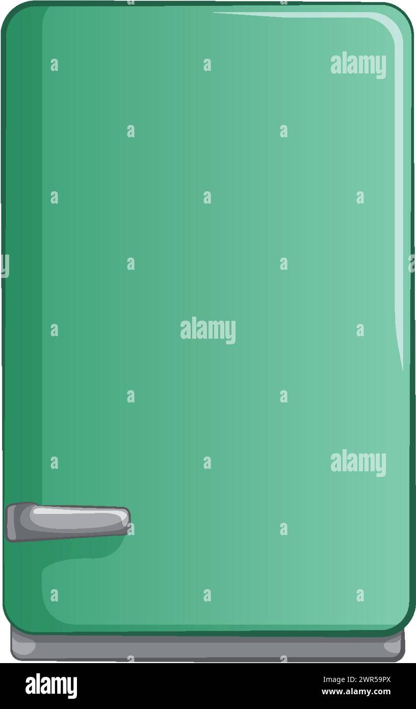 Vector illustration of a standalone green fridge Stock Vector Image ...